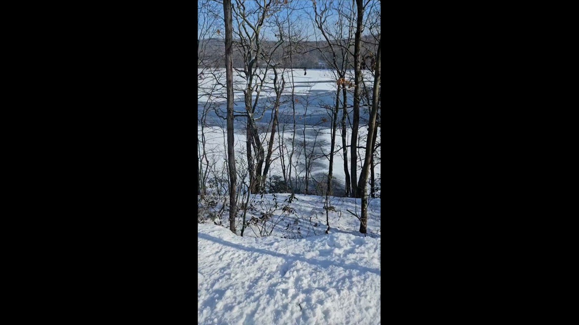 Eagle ice fishing at Lake Scranton | wnep.com