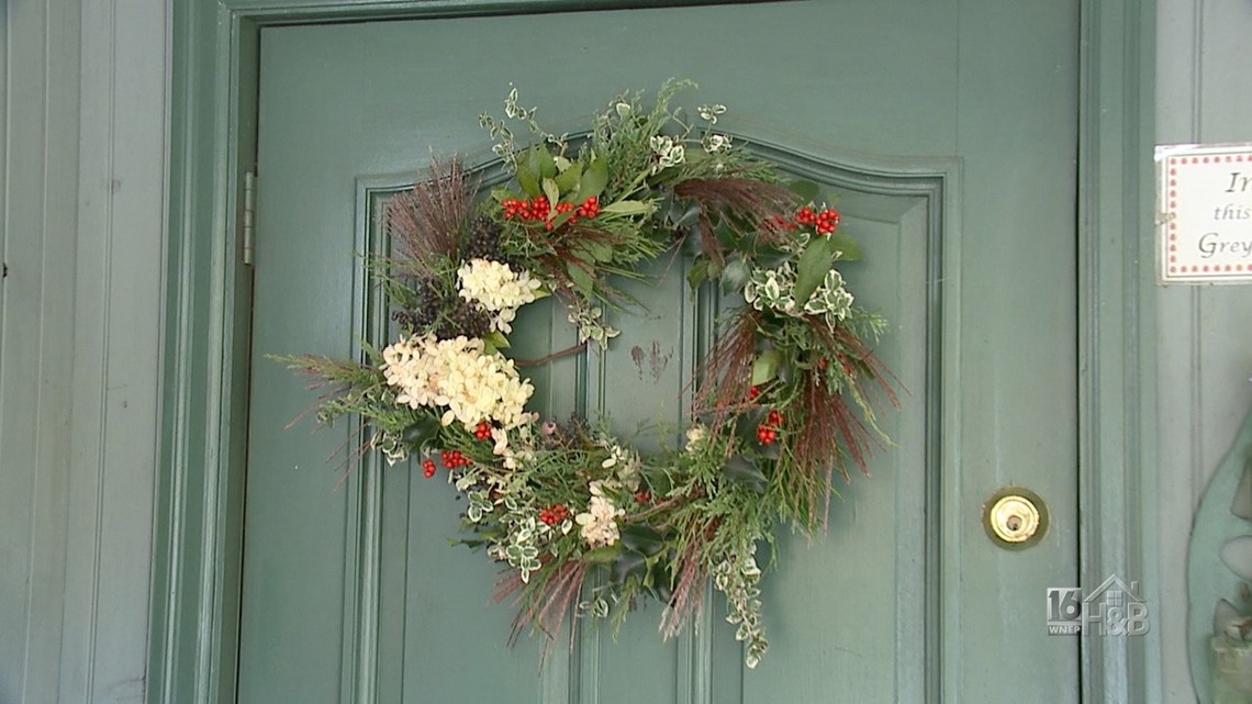 Elegant Wreath Made with Fresh Greens and Garden Fall Florals | wnep.com