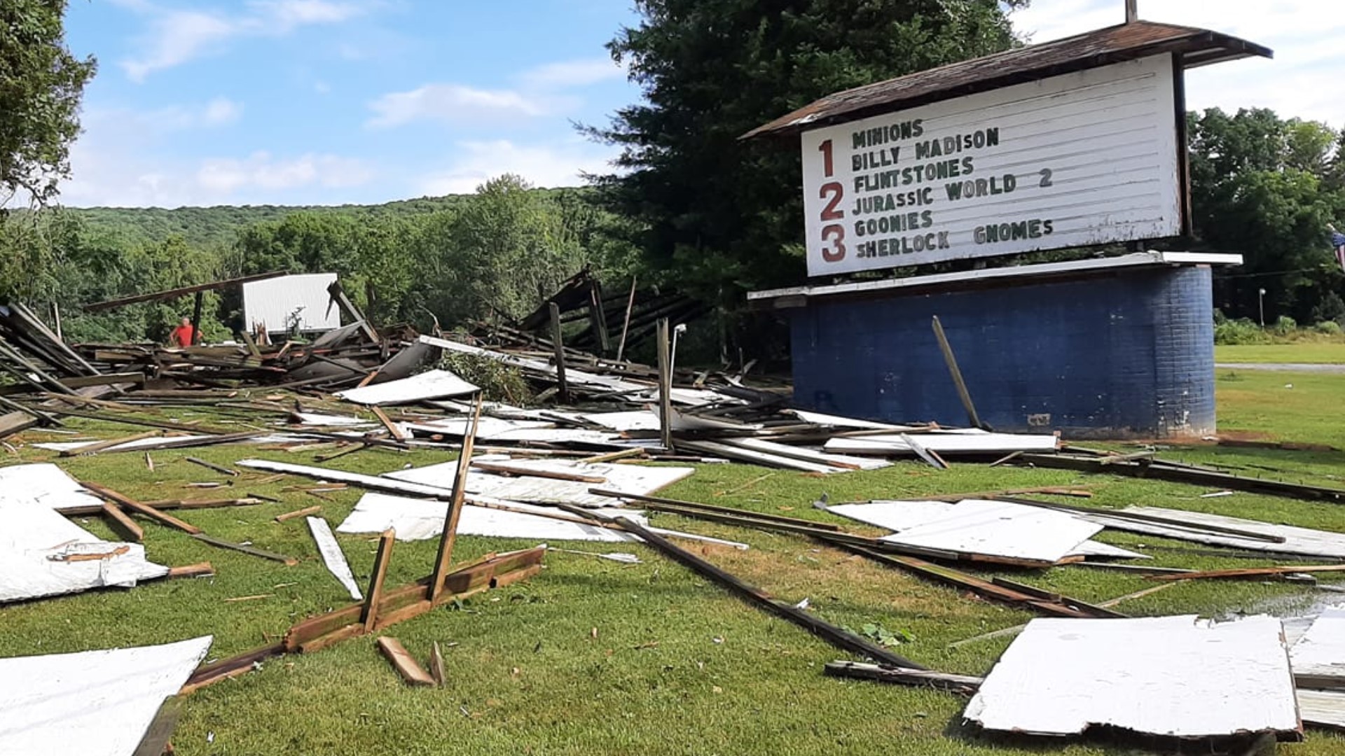 Storm destroys drive-in movie screen | wnep.com