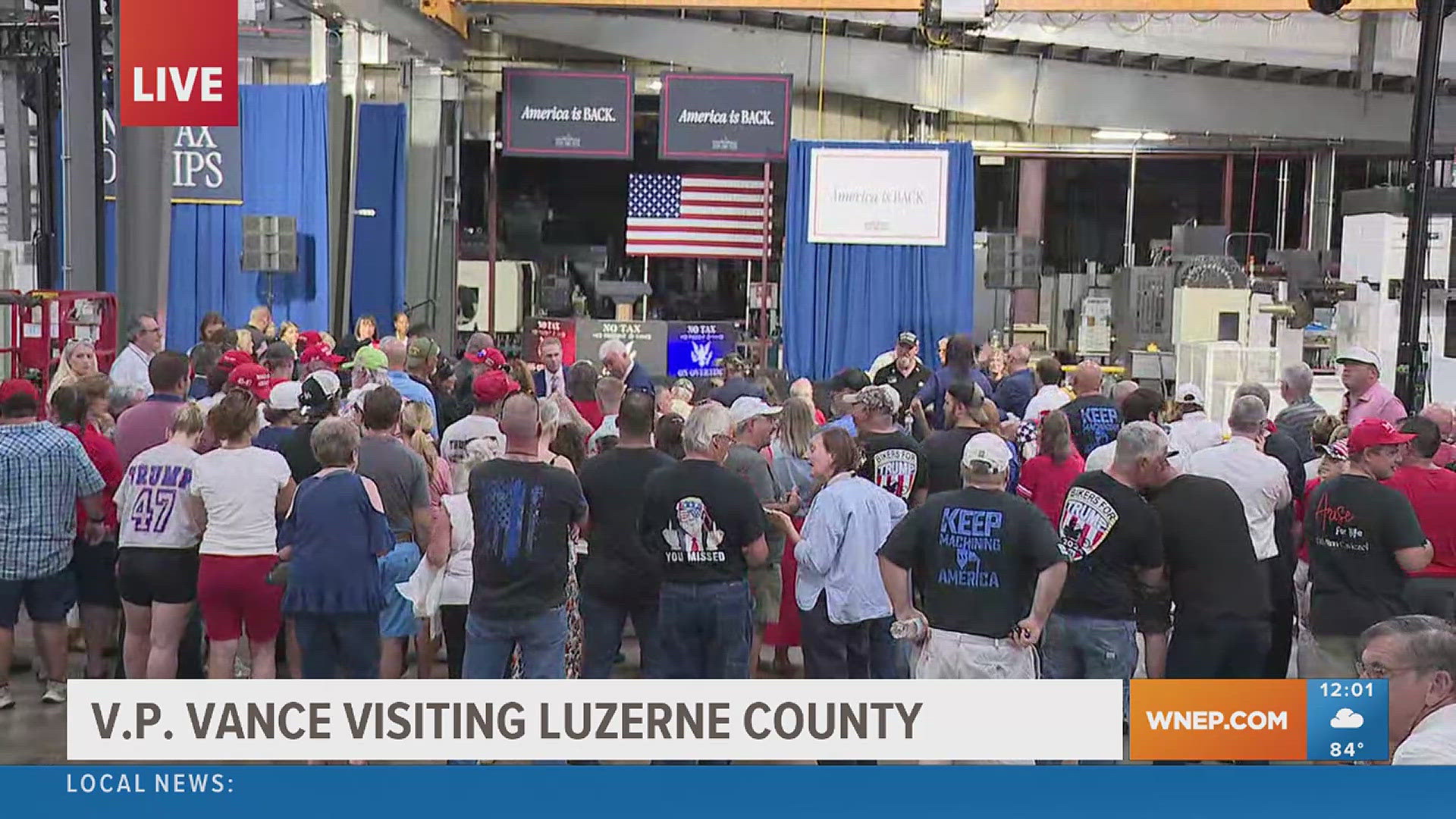 Crowds gather ahead of JD Vance's arrival in Luzerne County | wnep.com