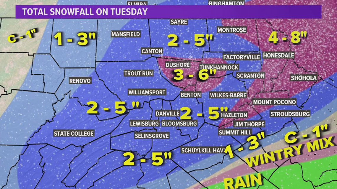 Kurt breaks down snowfall totals ahead of Tuesday's winter storm | wnep.com