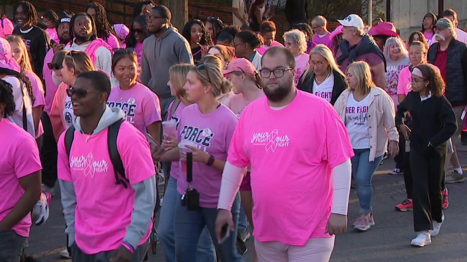 Community unites for breast cancer awareness during Pink Light Walk ...