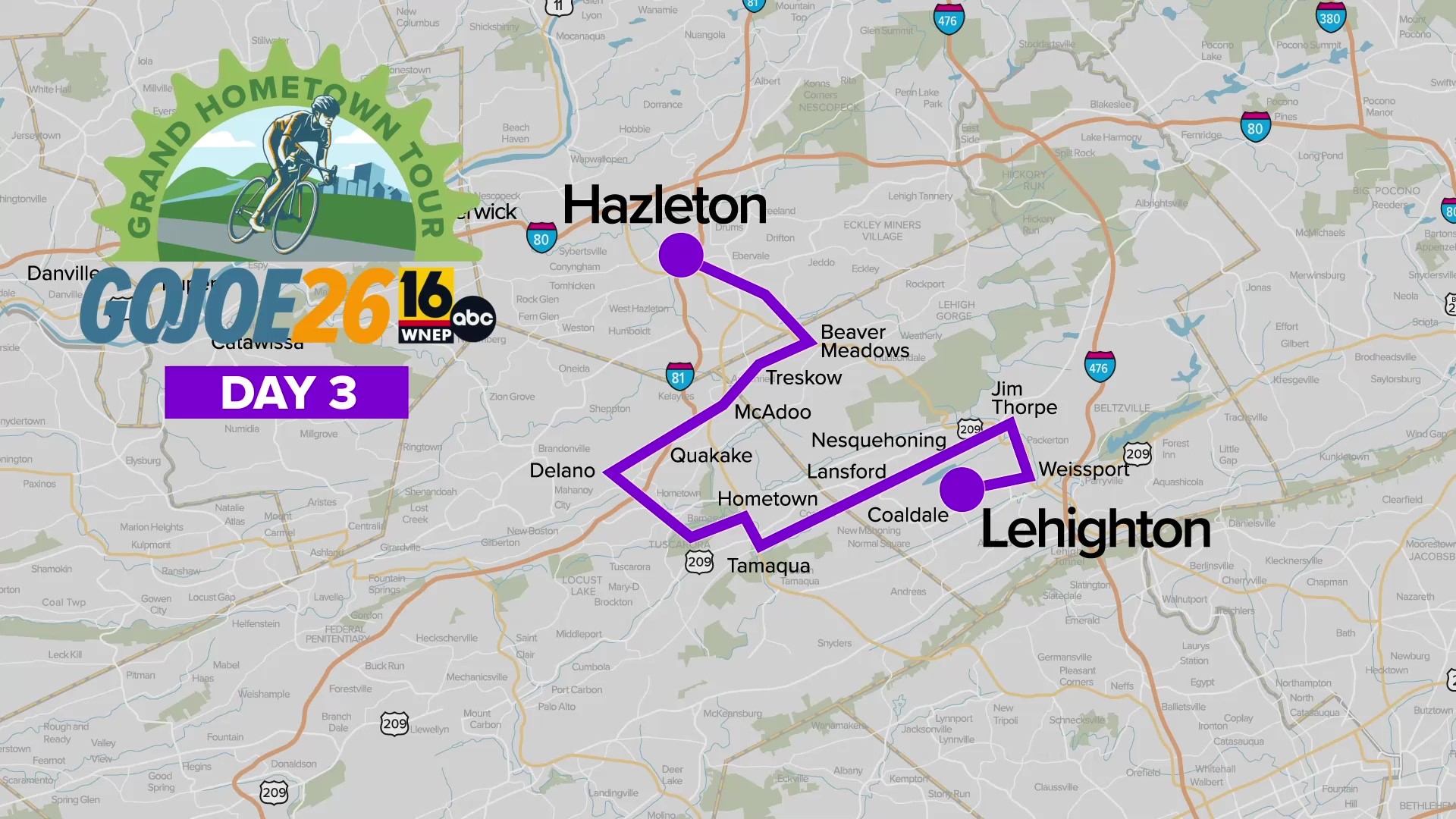 Go Joe 26 Day 3 features Hazleton, Hometown, and Lehighton | wnep.com