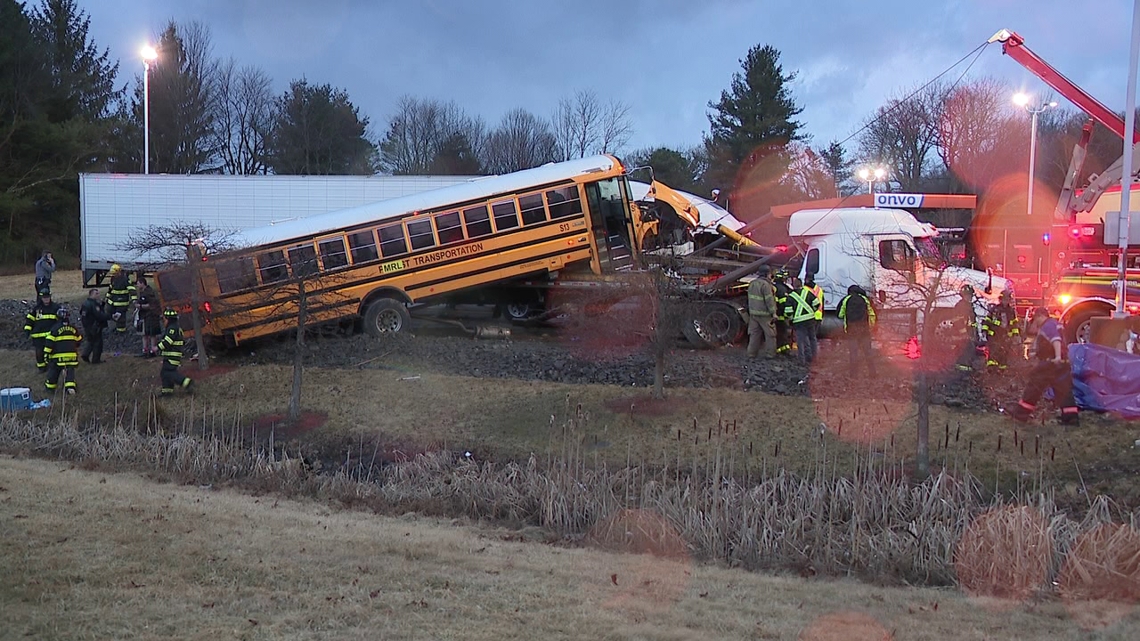 Semi-truck and school bus crash in Lackawanna County | wnep.com