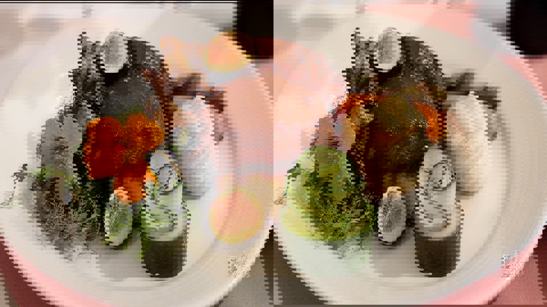 Elk Filet With Maitake Mushrooms, Fresh Fig, Potato and Cauliflower ...