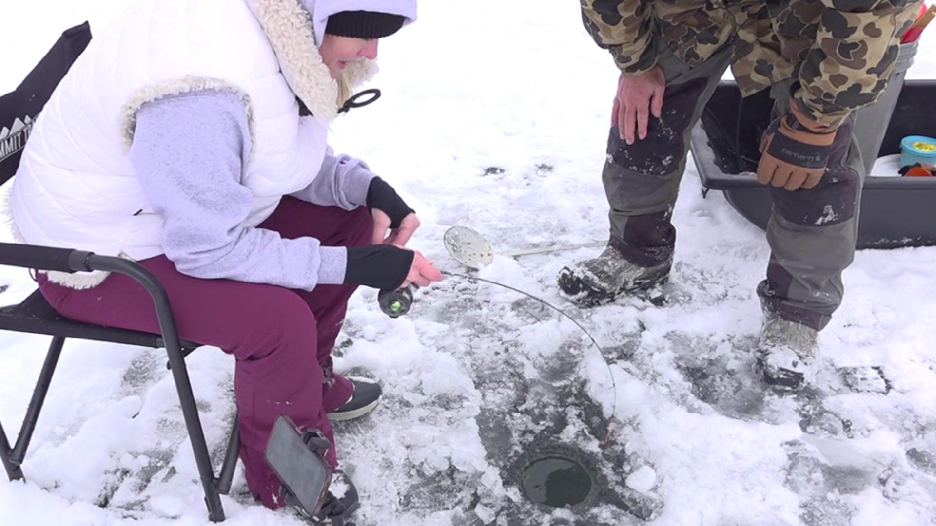 Check it out with Chelsea | Ice fishing at Camp Freedom | wnep.com