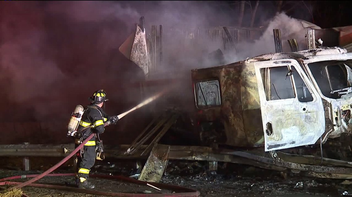 Big Rig Bursts Into Flames After Crash in Scranton | wnep.com