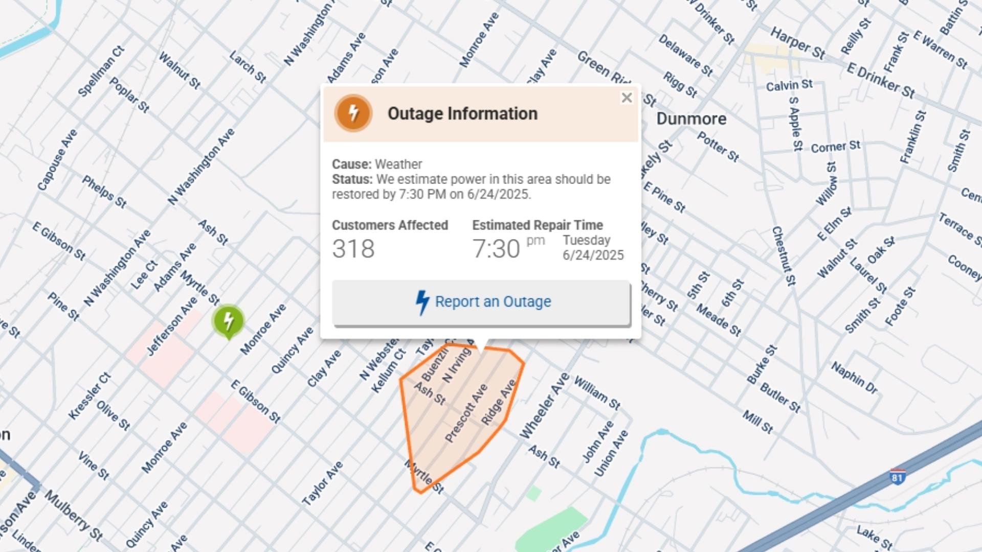 Power restored in part of Lackawanna County after weather-related ...