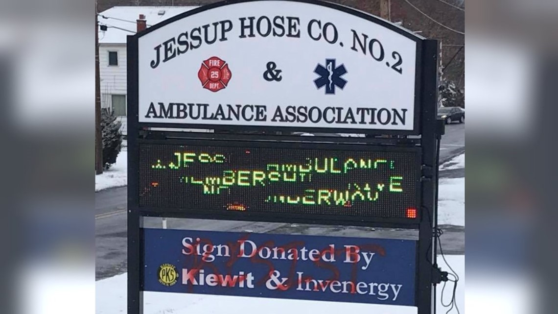 Jessup Fire Company Sign Vandalized | wnep.com