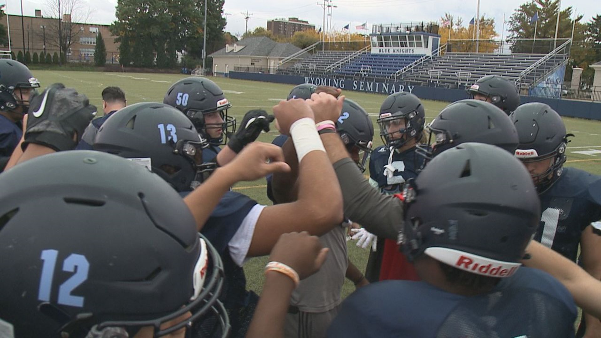 Blue Knights Football Team With The Building Blocks From Around The ...