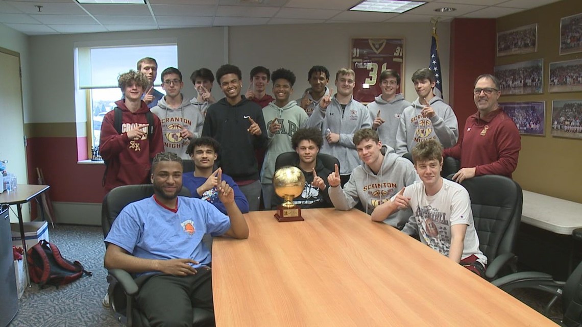 Scranton Knights Claim Super 16 Boys Basketball Trophy | wnep.com
