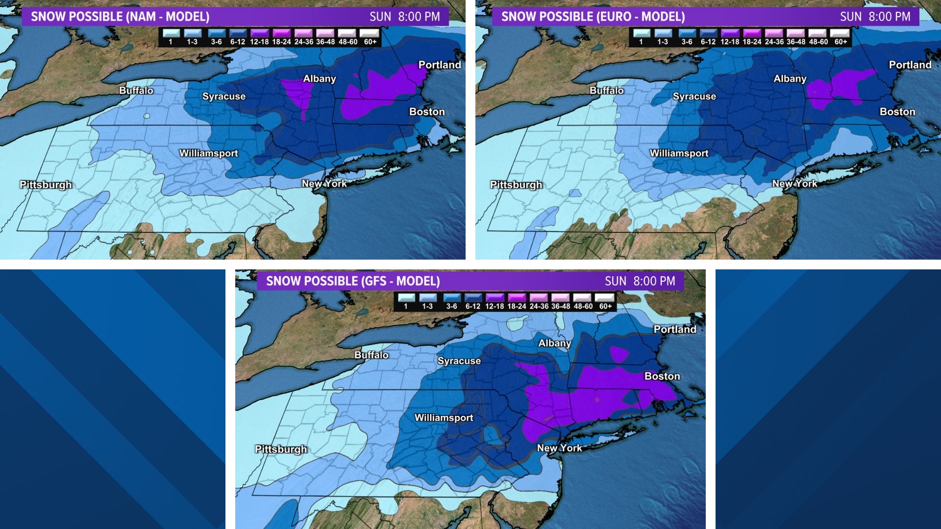 Comparing GFS, NAM and EURO model snowfall estimates | wnep.com