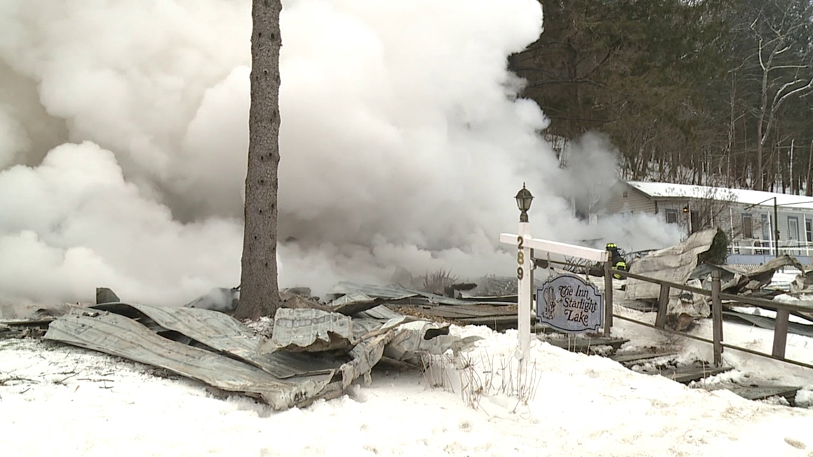 Fire destroys Inn at Starlight Lake in Wayne County | wnep.com