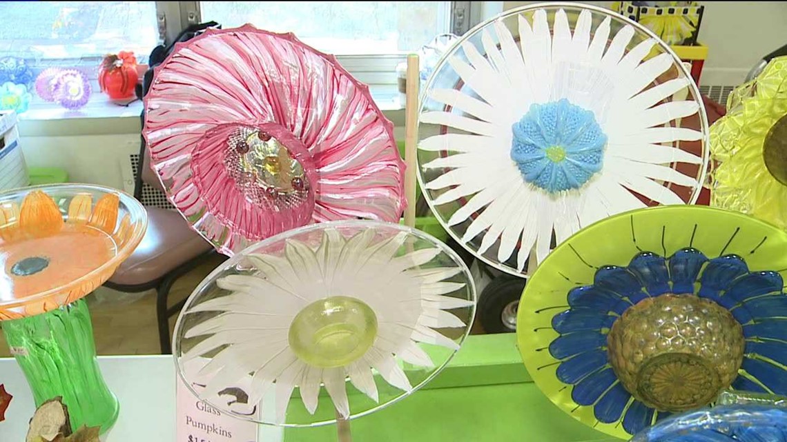 Power To Save: Glass Garden Flowers Made From Recycled Items | wnep.com