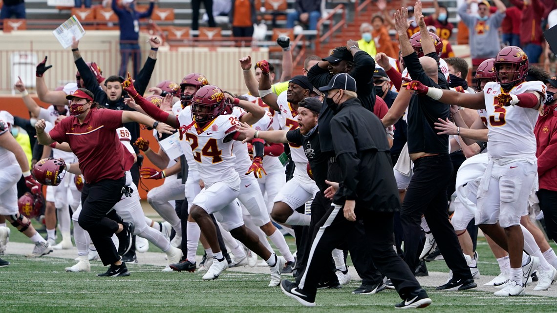 No. 13 Iowa State tops No. 17 Texas 23-20, inches closer to Big 12 ...