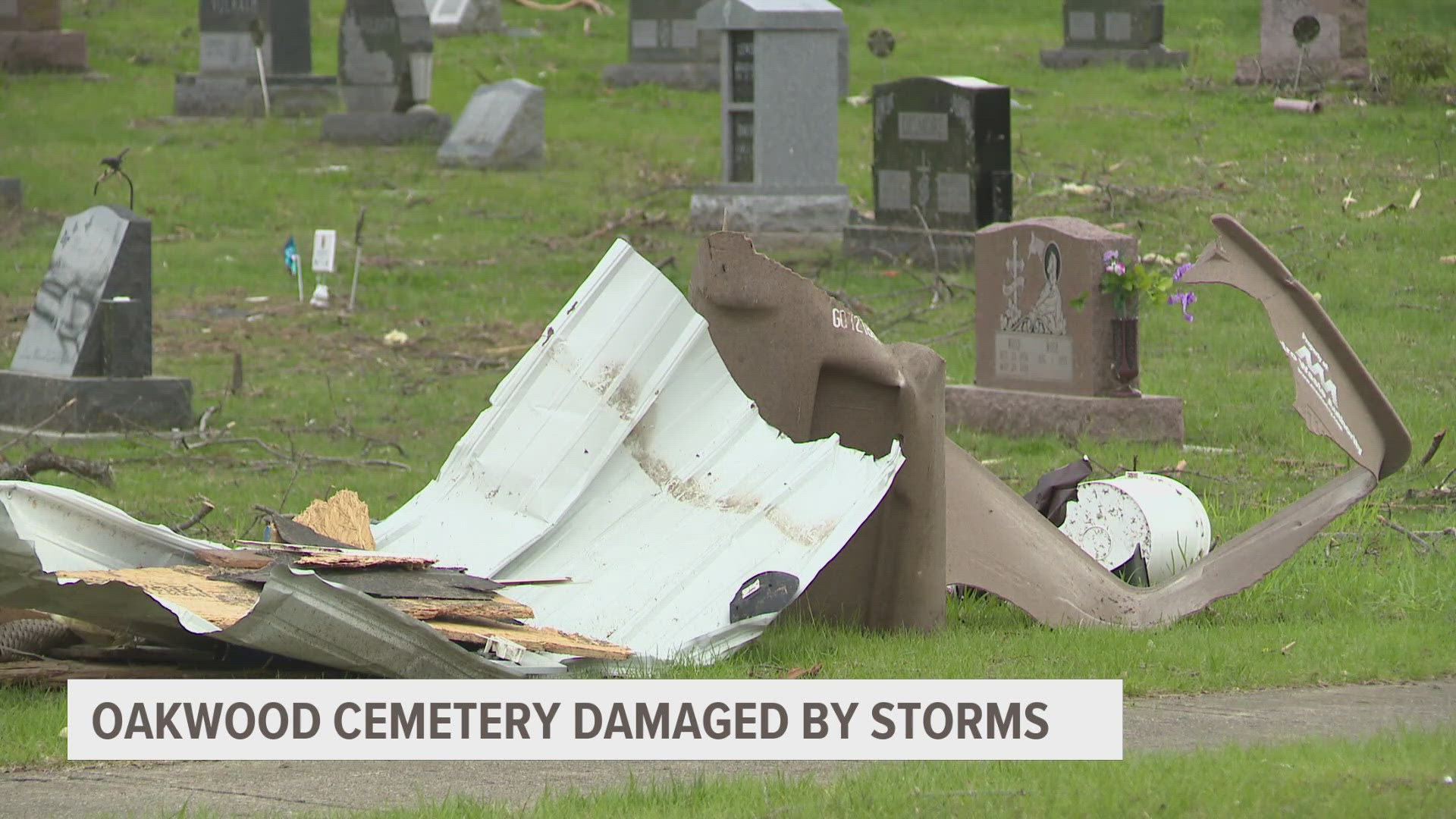 Oakwood Cemetery damaged by storms in Pleasant Hill, Iowa | weareiowa.com