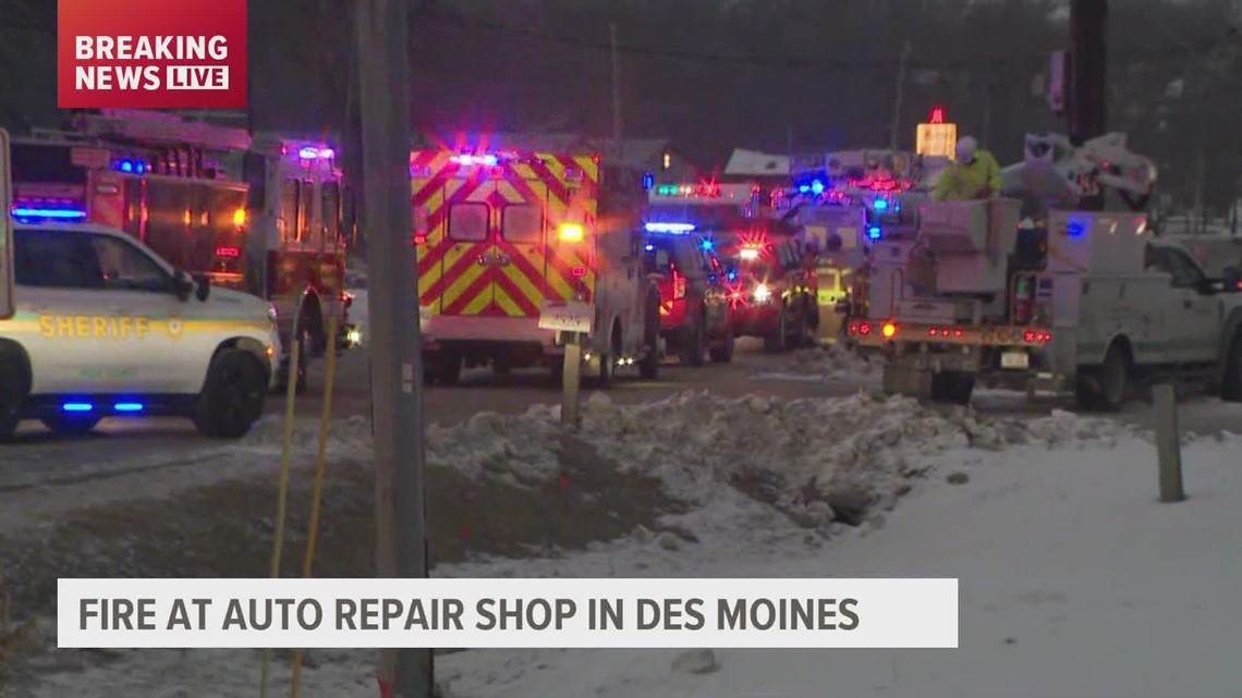 Officials: 1 dead following Des Moines auto repair shop fire ...