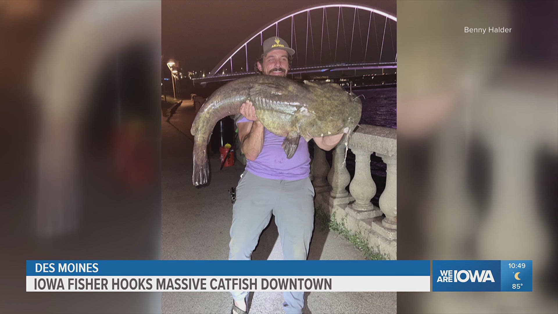 Iowa fisher hooks massive 50-pound catfish in downtown Des Moines ...