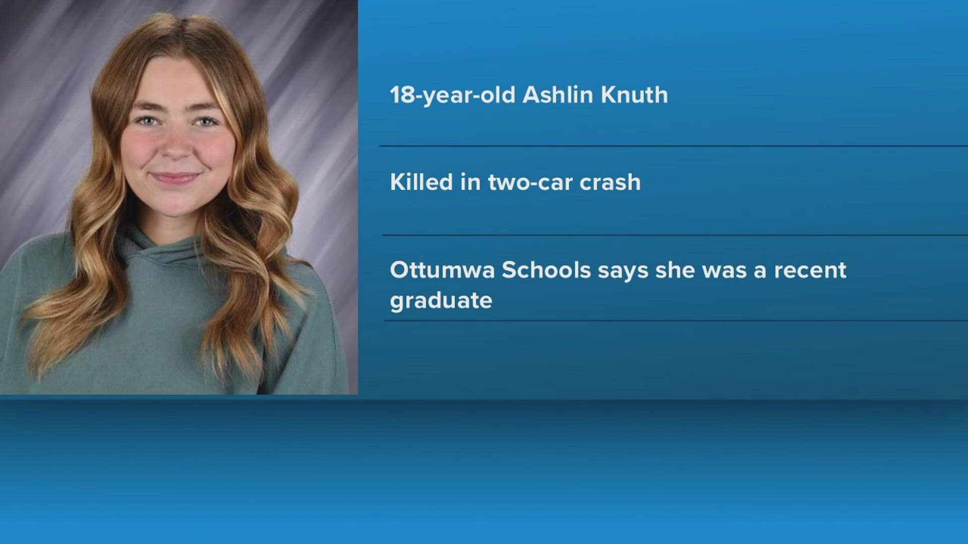 Ottumwa teen killed in crash hours after graduating high school ...