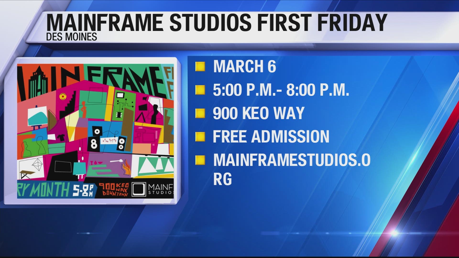 Enjoy your first Friday at Mainframe Studios | weareiowa.com