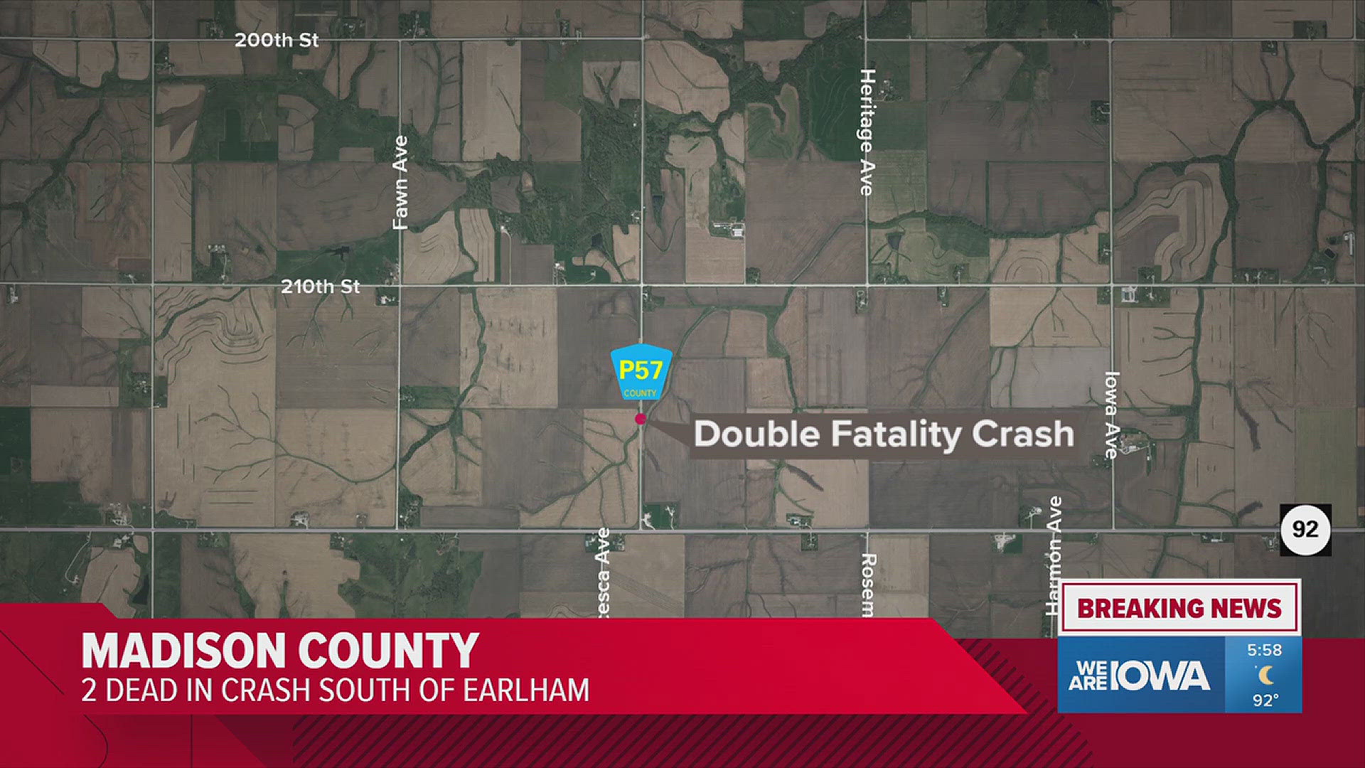 Madison County two-vehicle crash kills 2; Earlham Road closed for ...