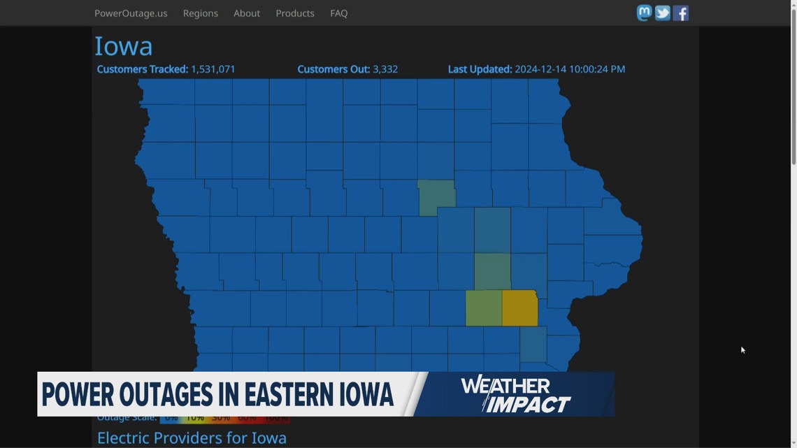 Ice storm brings power outages in eastern Iowa | weareiowa.com