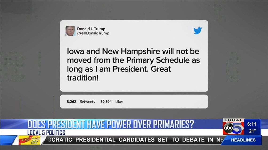 Does President have power over primaries? | weareiowa.com