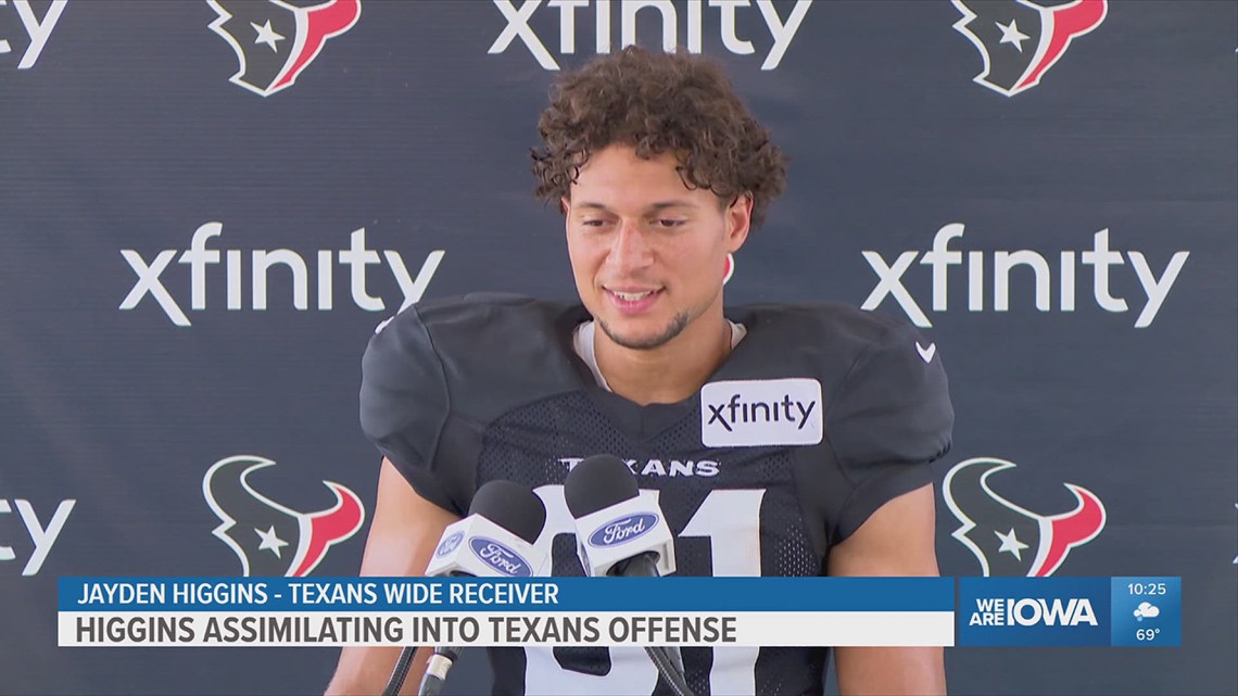 Rookie WR Jayden Higgins talks about adapting into Texans offense ...