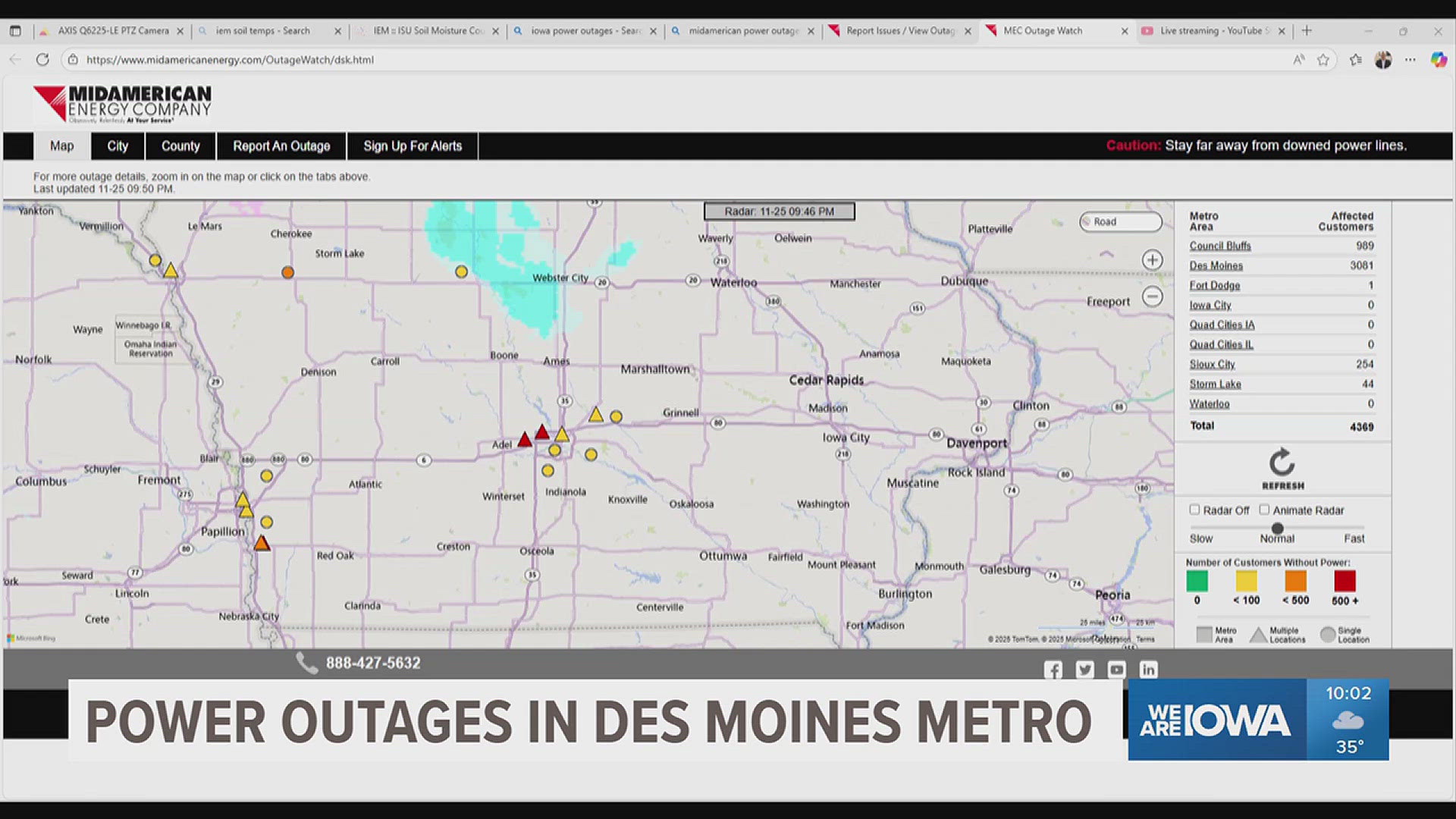 Around 3,000 power outages in Des Moines metro Tuesday night ...
