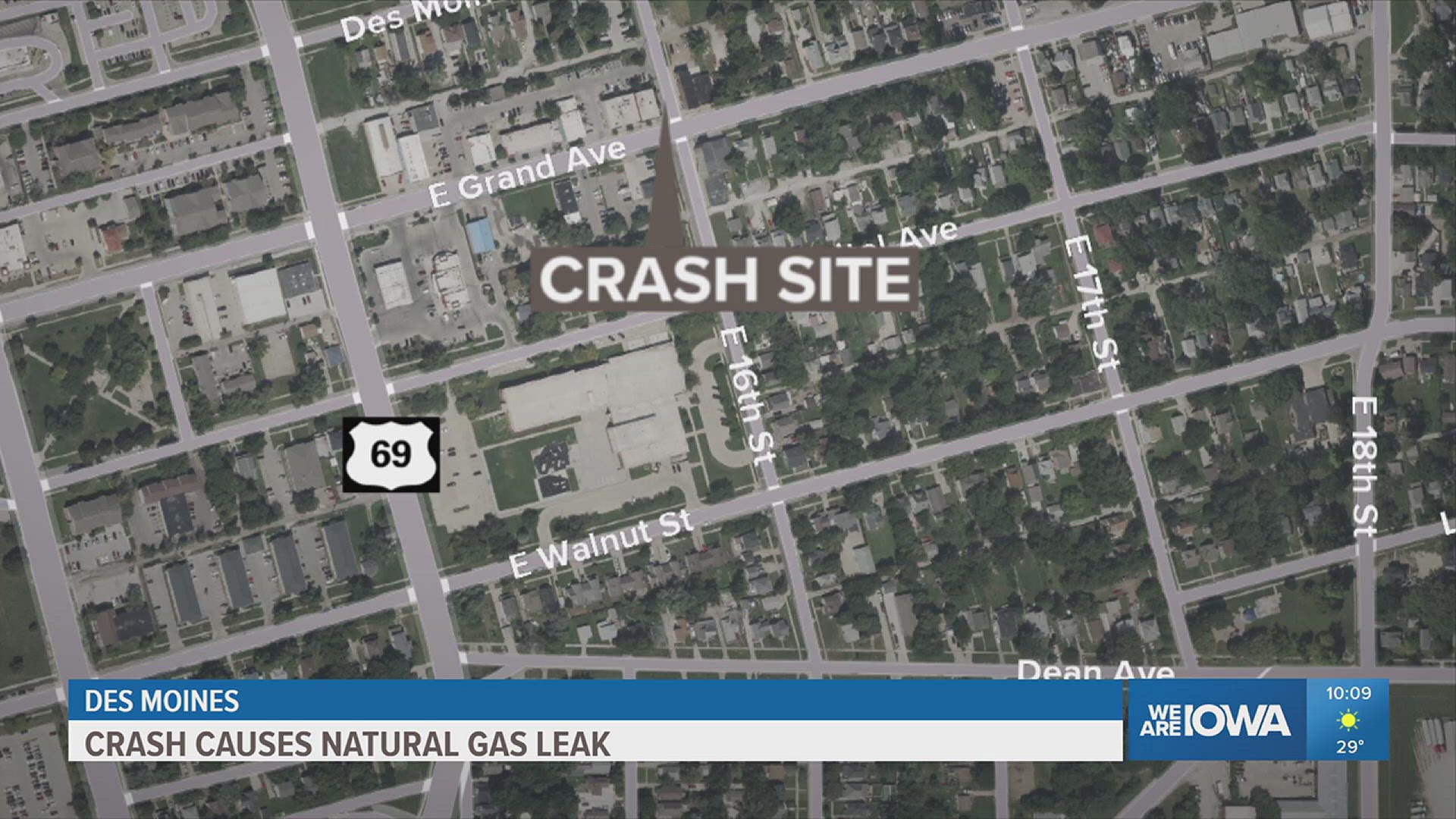 Crash causes natural gas leak in Capitol East neighborhood | weareiowa.com
