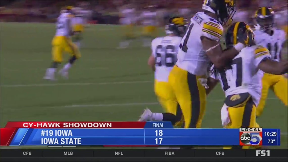 No. 19 Iowa edges out Iowa State for fifth straight Cy-Hawk victory ...
