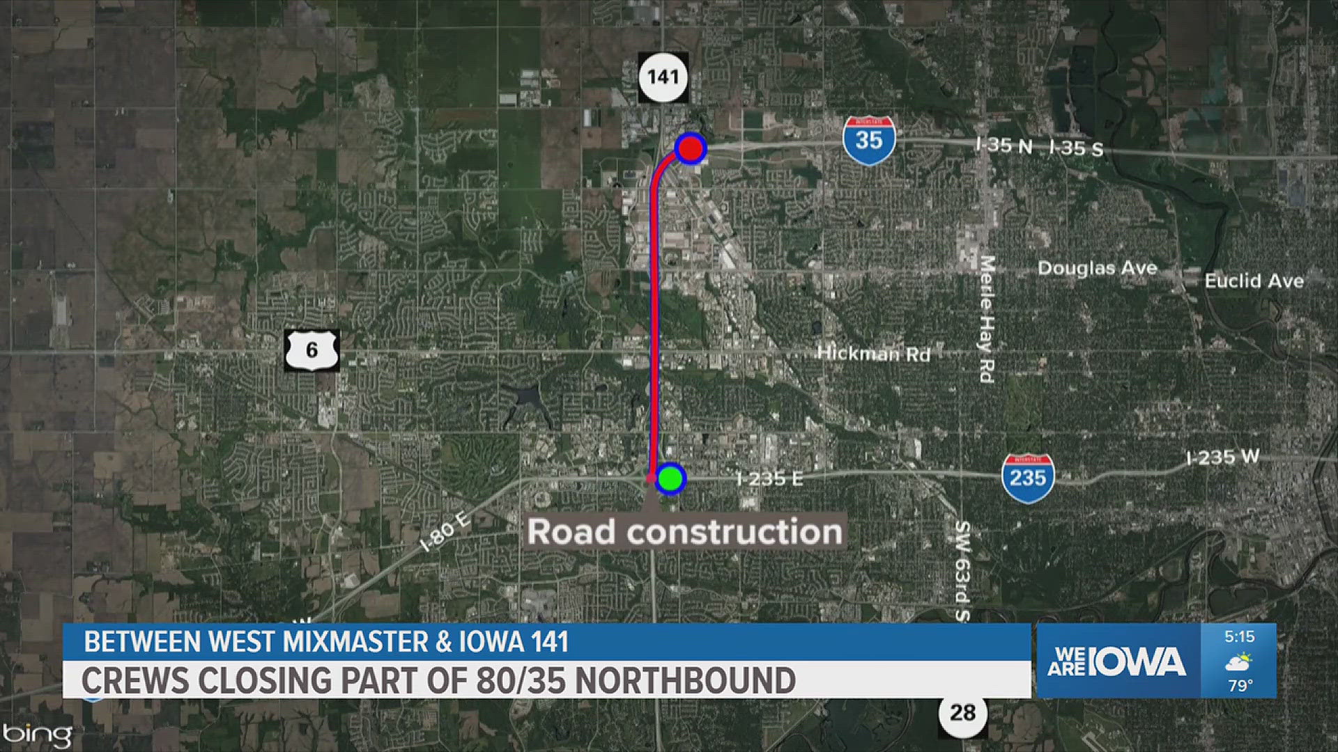 Part of 80/35 closing overnight on Monday for construction | weareiowa.com