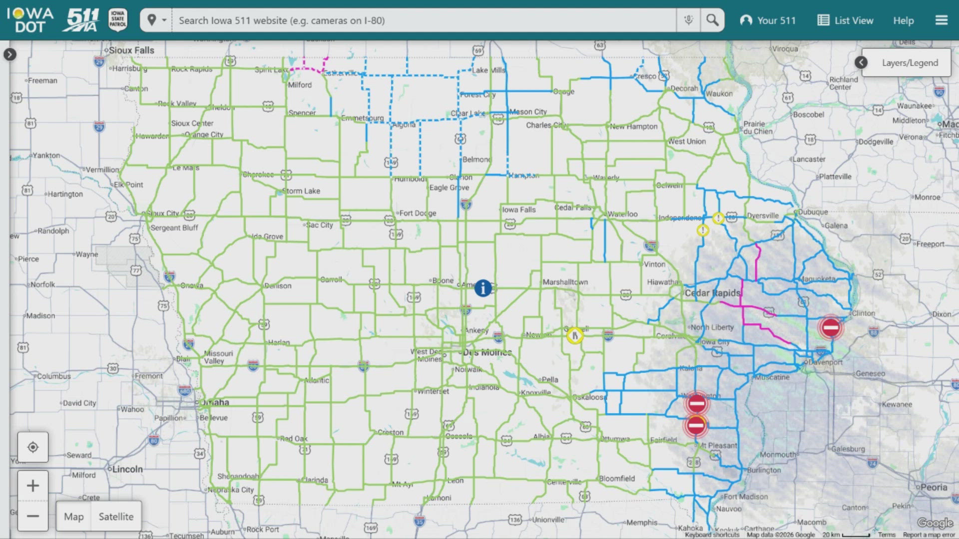 Iowa DOT: Interstates opened in all directions, some counties do not ...