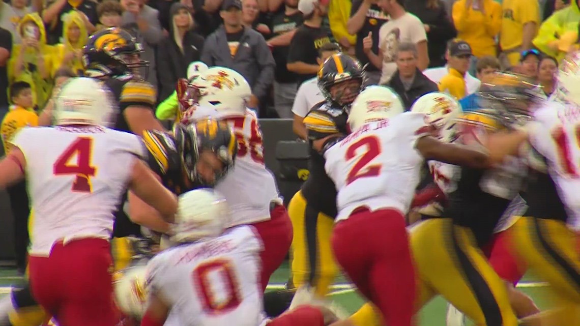 Iowa State recovers Pottebaum fumble at their own 1-yard line ...