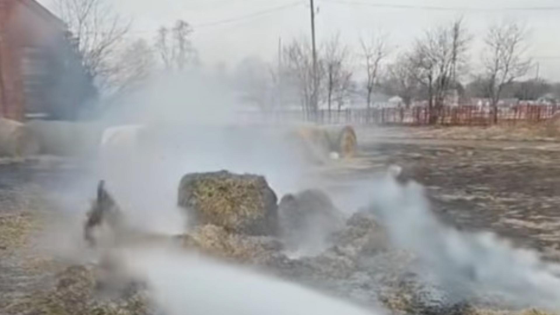 Creston FD extinguishes hay bale fire after bystander uses skid loader ...