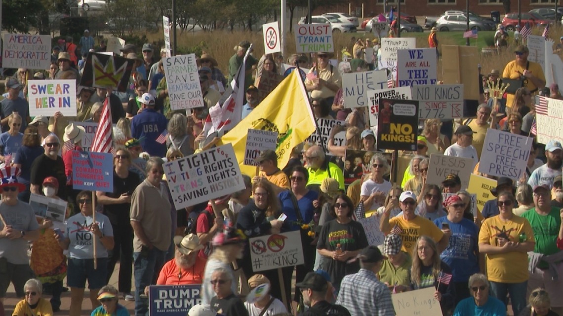 The many meanings of "No Kings" for protestors at the Iowa Capitol ...