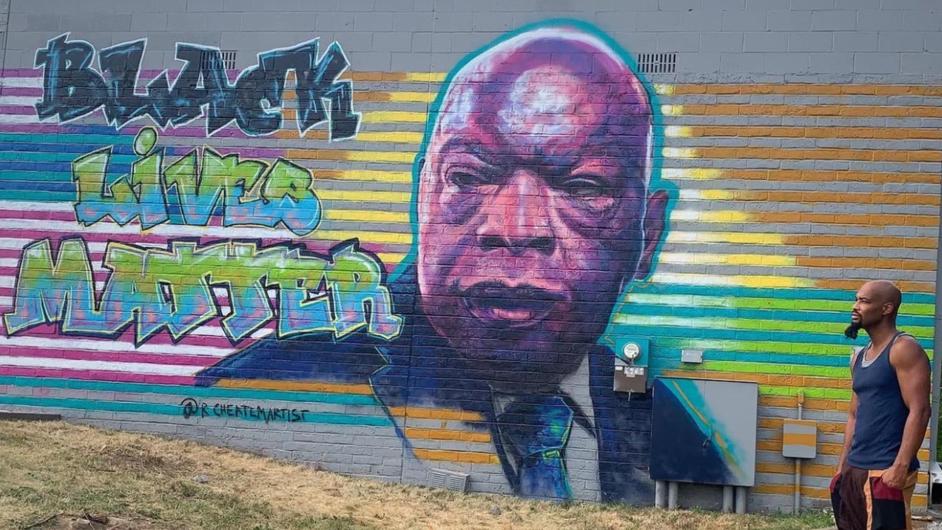 Artist reacts to unexpected removal of John Lewis, BLM mural in Des Moines | weareiowa.com