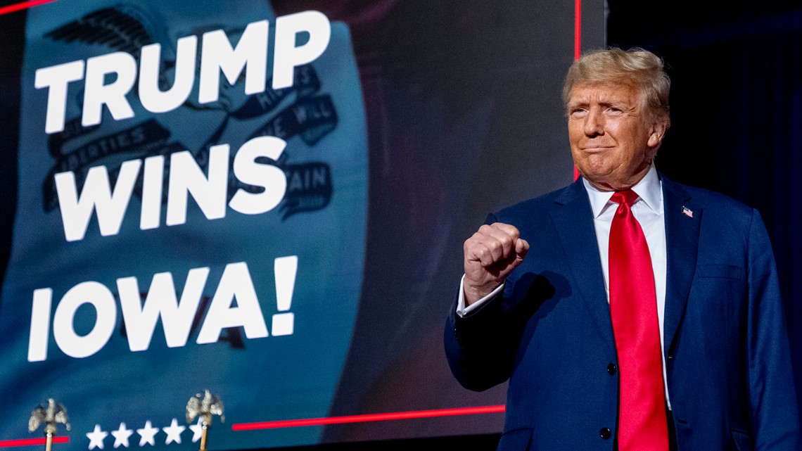 Donald Trump wins Iowa caucuses, nearly completes 99-county sweep ...