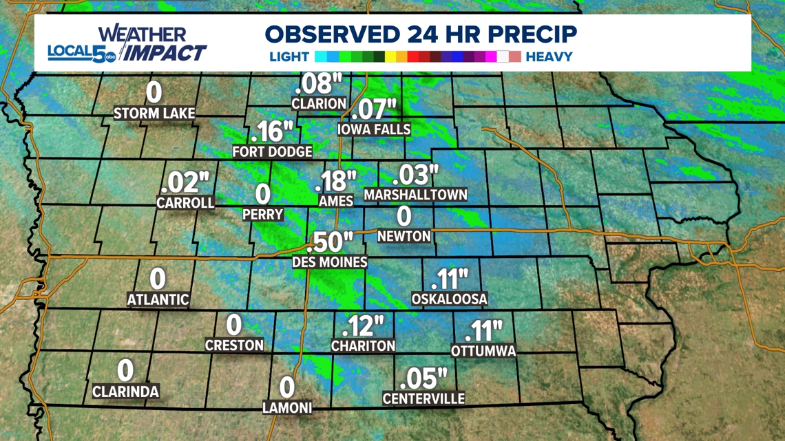How much rain did we get in Des Moines? Iowa rainfall totals Wednesday ...