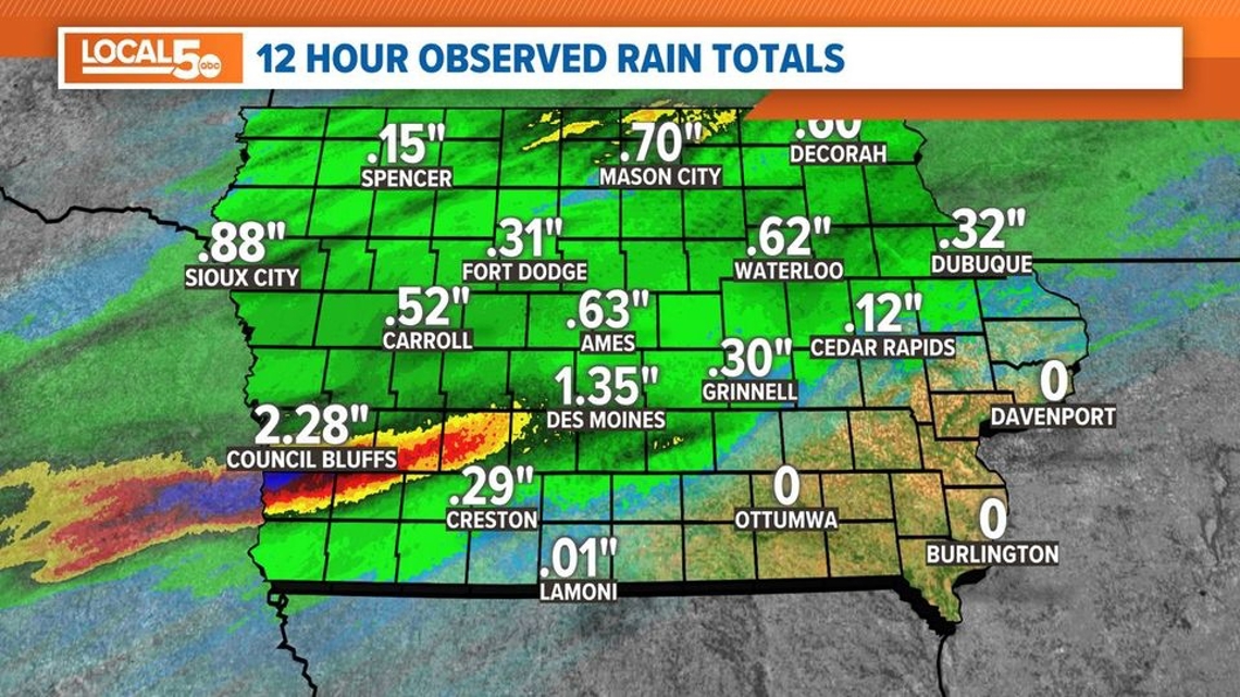 Central Iowa rain totals: Des Moines, Norwalk, Knoxville, Ames ...