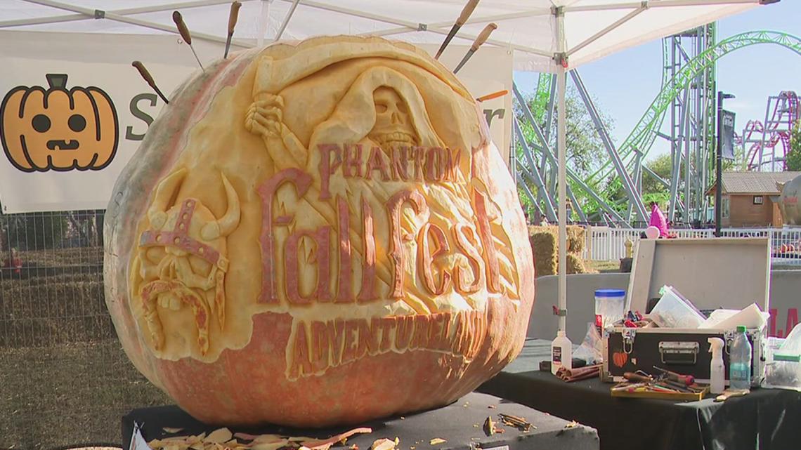 2nd largest pumpkin ever at ISF carved at Adventureland's Fall Fest ...