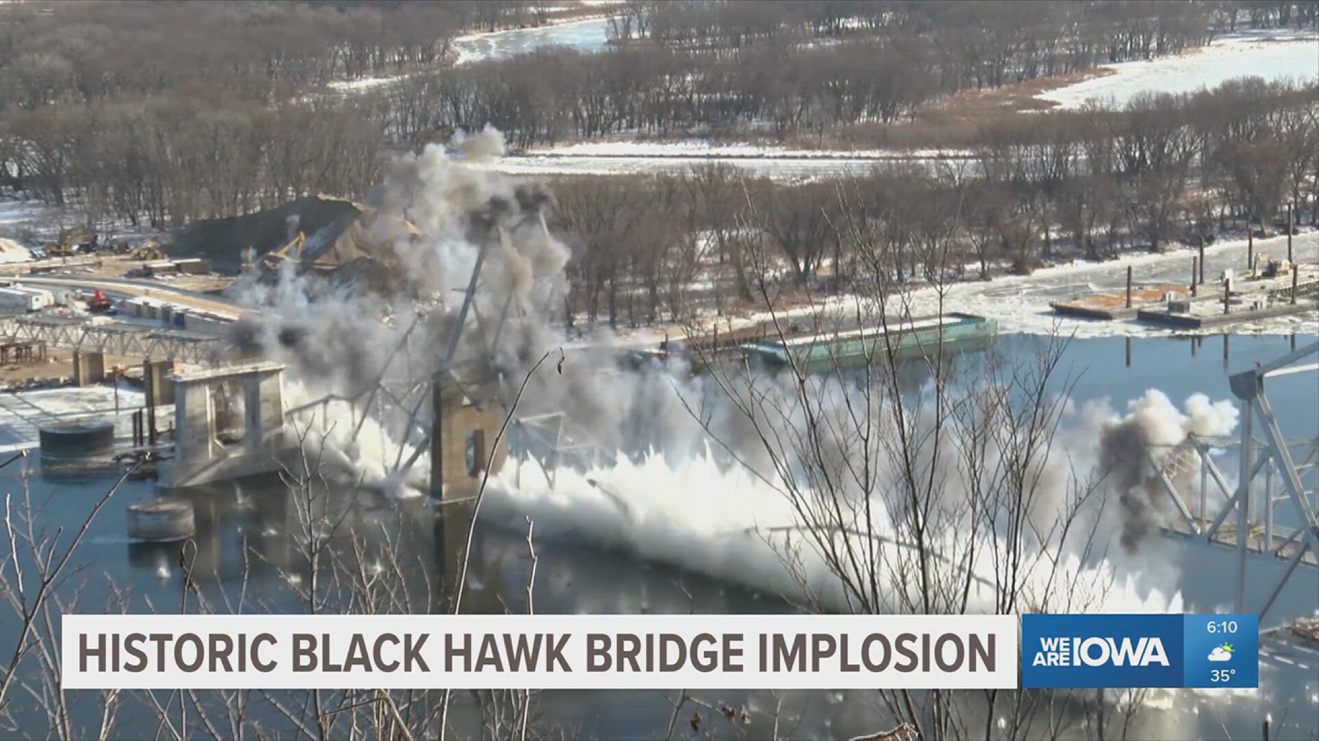 Iowa, Wisconsin Departments of Transportation implode Black Hawk Bridge ...
