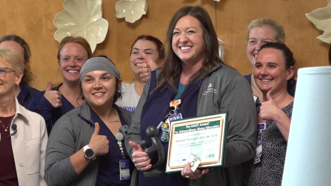 UnityPoint nurse Hannah Thompson surprised with DAISY Award | weareiowa.com