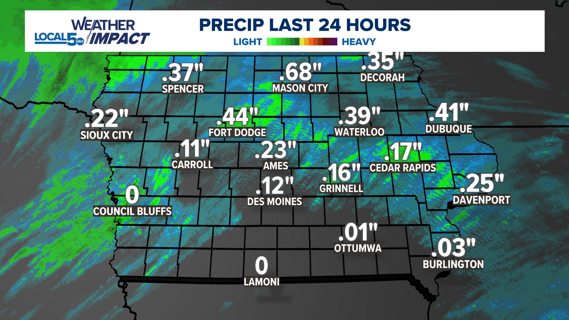 Central Iowa rain totals for Monday night: A healthy round of rain ...