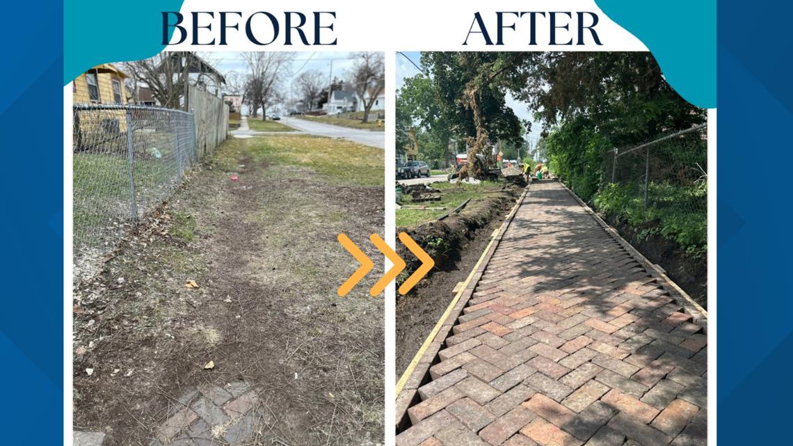 Original sidewalks restored in 1300 block of Fremont Street | weareiowa.com