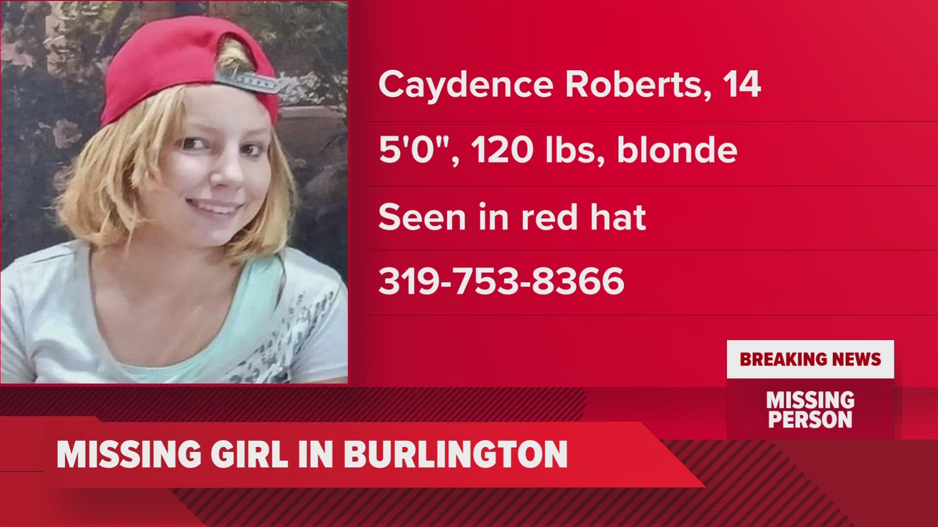 Amber Alert issued for missing 14-year-old girl from Burlington ...