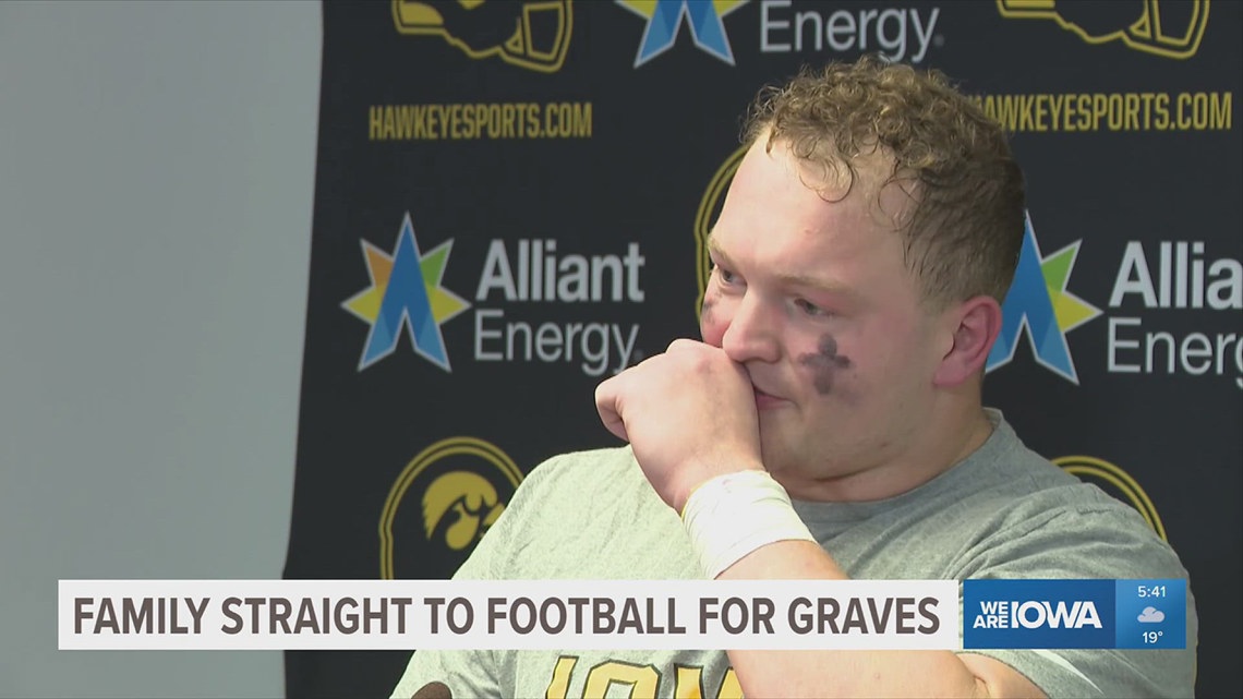 Iowa DT Aaron Graves with wife as son is born Thanksgiving, then joins ...