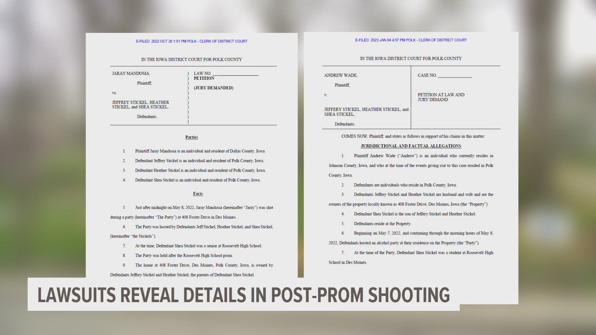 Iowa post-prom shooting: Lawsuits filed gainst homeowners | weareiowa.com