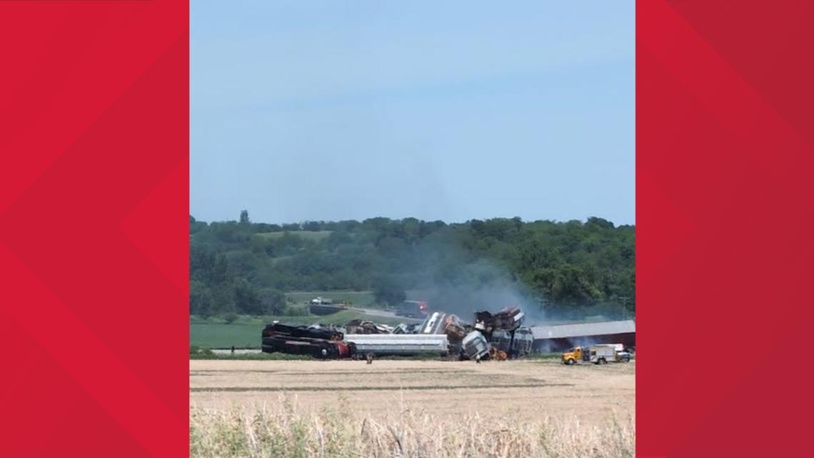 Train derailment: Highway 21 blocked during significant crash response ...
