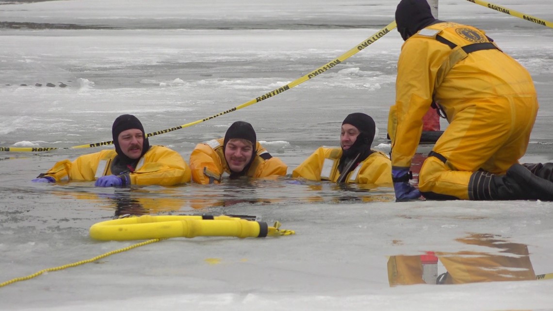 Johnston-Grimes firefighters complete ice rescue training | weareiowa.com